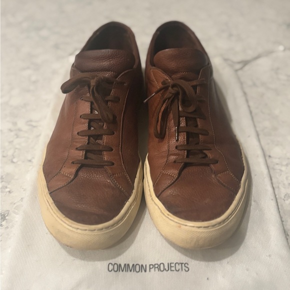 Common Projects | Shoes | Common Projects Brown Leather Textured ...